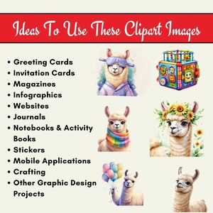 Llamas Watercolor Clipart Bundle,llama Images, Adorable Alpaca Graphics ...