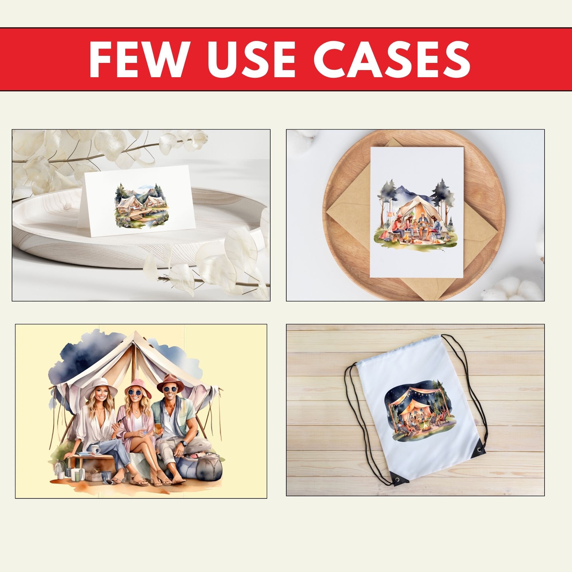 Glamping Clipart, Camping Clipart PNG Bundle, 24 PNG GLAMPING Clipart ...