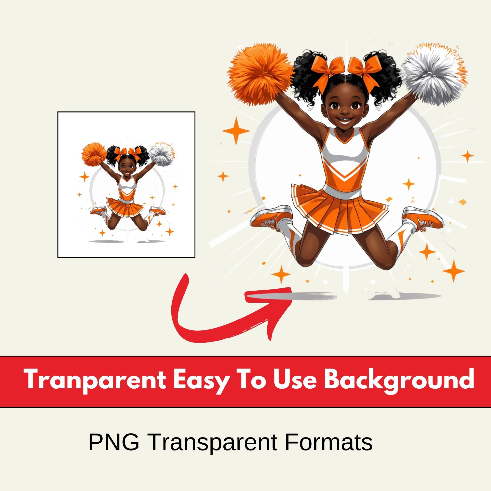 157 Young Black Cheerleader Clipart,girls Cheerleader Clipart Bundle ...