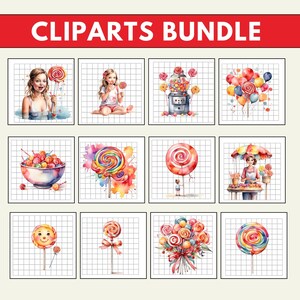 Lollipop Clipart, Food Clipart PNG Bundle, 60 PNG Lollipop Clipart ...