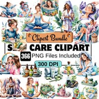 Black Girl Self-care Clipart, Planner Stickers, Self-care, Bliss Spa ...