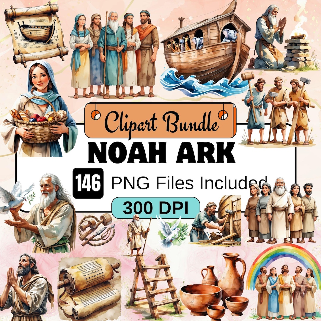 146 Noah Ark's Clipart,noah's Ark, PNG Clipart Bundle,bible,christian ...