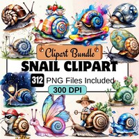 Cute Snails Boy in Summer Activities, Adorable Snail Clipart Set - Fun ...