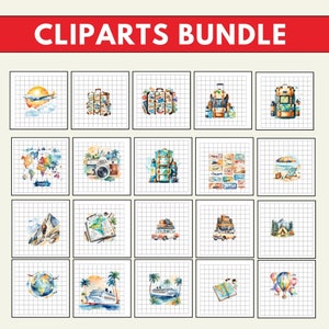 Travel Clipart Bundle, Vacation Holiday Graphics, 225 Travel Clipart ...