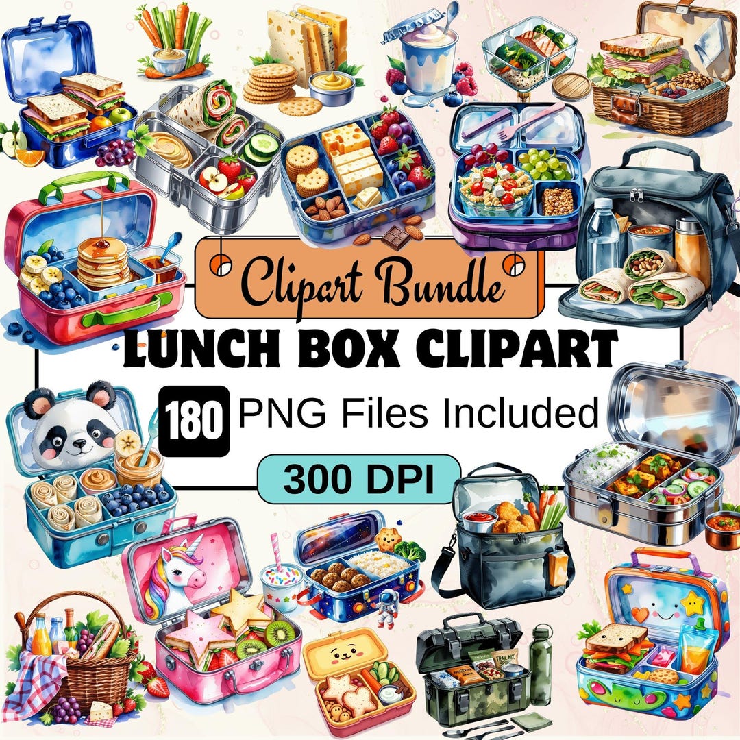 School Lunch Clipart,lunch Boxpng Bundle,school Meal Clipart,school ...