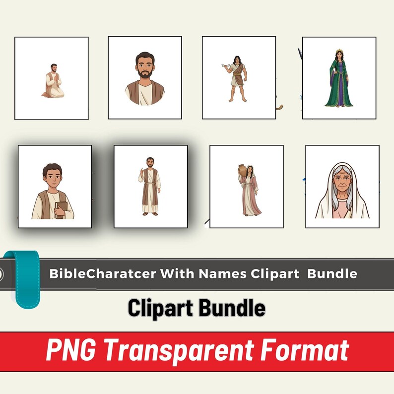 Bible Characters Clipart With Names – Christian Bible Story PNG Bundle ...