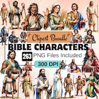 Bible Story Clipart Bundle, Biblical Characters Clipart, Bible Stories ...