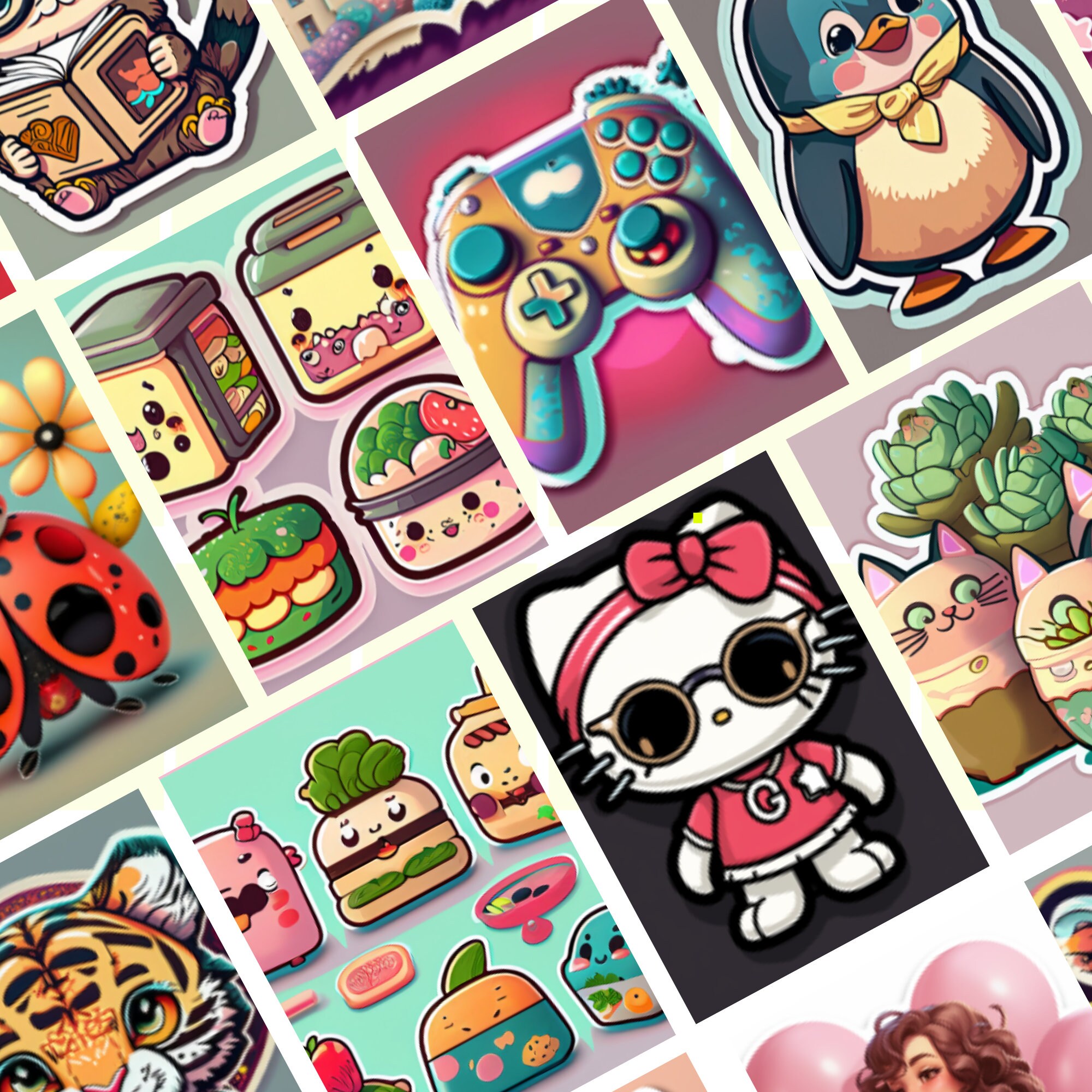 300 Cute Kawaii Stickers Midjourney Prompts, Digital Art, AI Art ...
