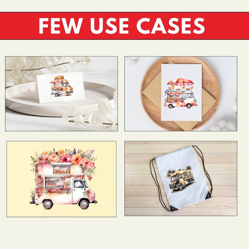 Food Truck Clipart, Food Clipart PNG Bundle, 88 PNG Food Truck Clipart ...