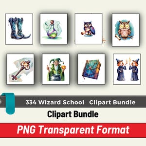 Wizard School Clipart Bundle, Cute Wizard Clipart, Magic School Clipart ...