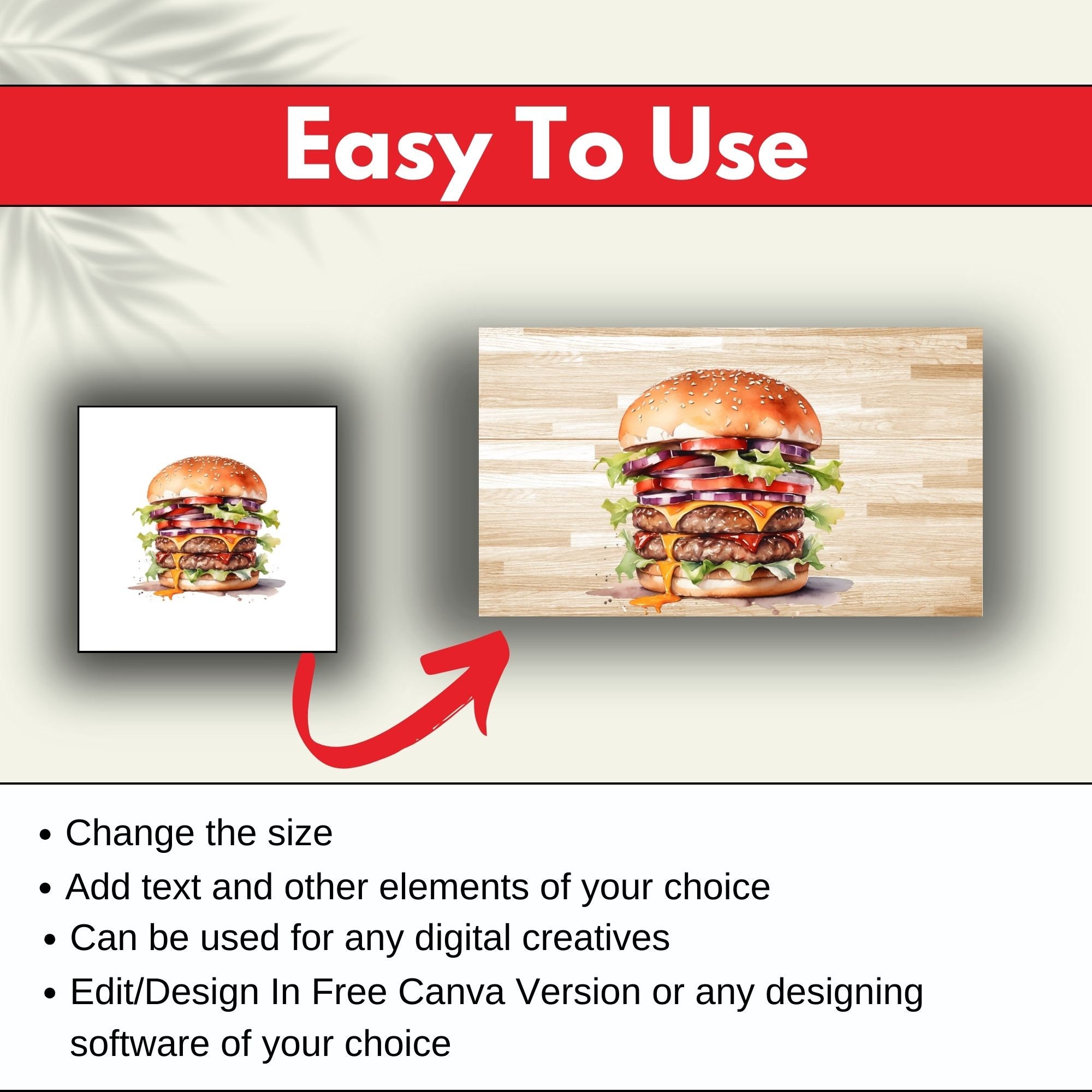 Burger Clipart, Watercolor Burger PNG Bundle, 24 PNG Burger Clipart ...