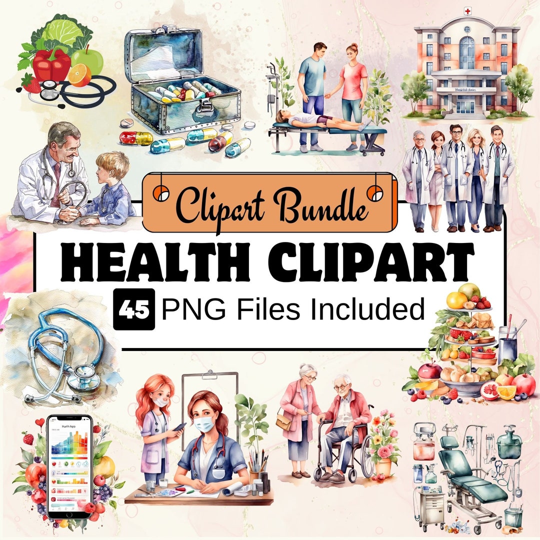 Health Clipart, Christmas Clipart PNG Bundle, 45 PNG Health Clipart ...