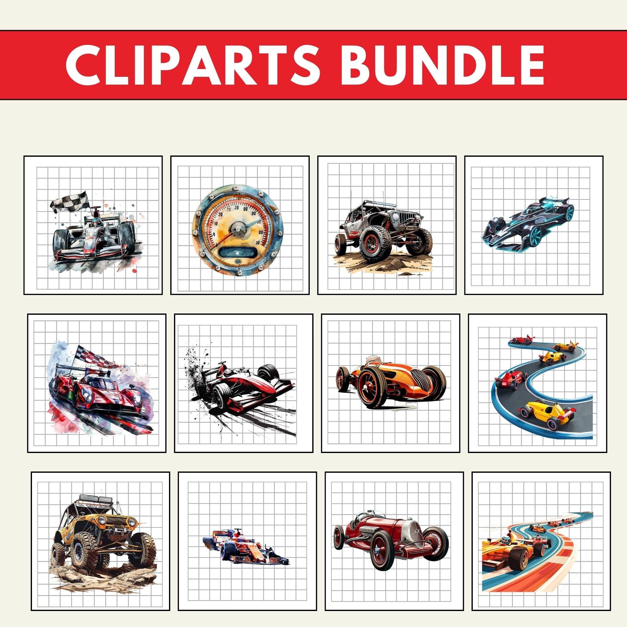 Race Car Clipart, Sports Clipart PNG Bundle, 44 PNG Race Car Clipart ...