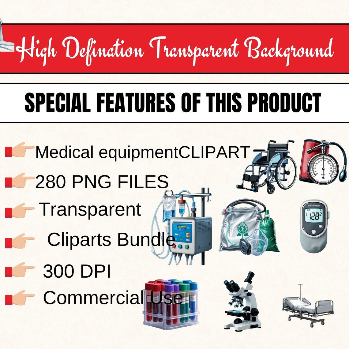 Medical Equipment Clipart, Medical Clipart PNG Bundle,medical ...
