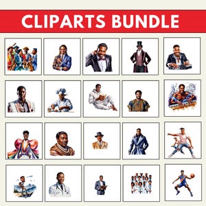 Black Men Clipart, Black People Clipart PNG Bundle,249 PNG Black Man ...