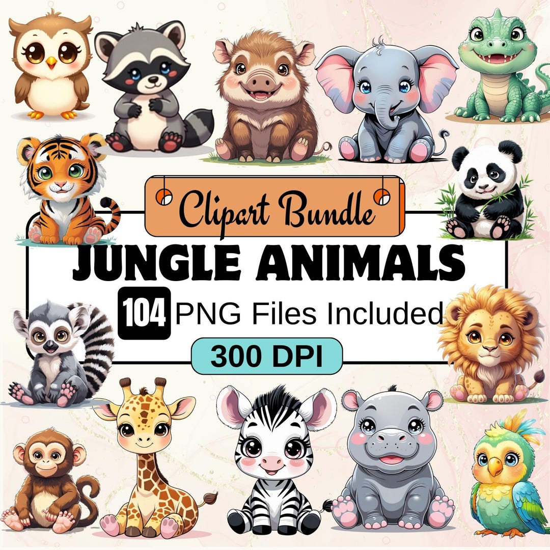 Jungle Animal Clipart,jungle Animals SVG, Safari Animals Png,animal Svg ...