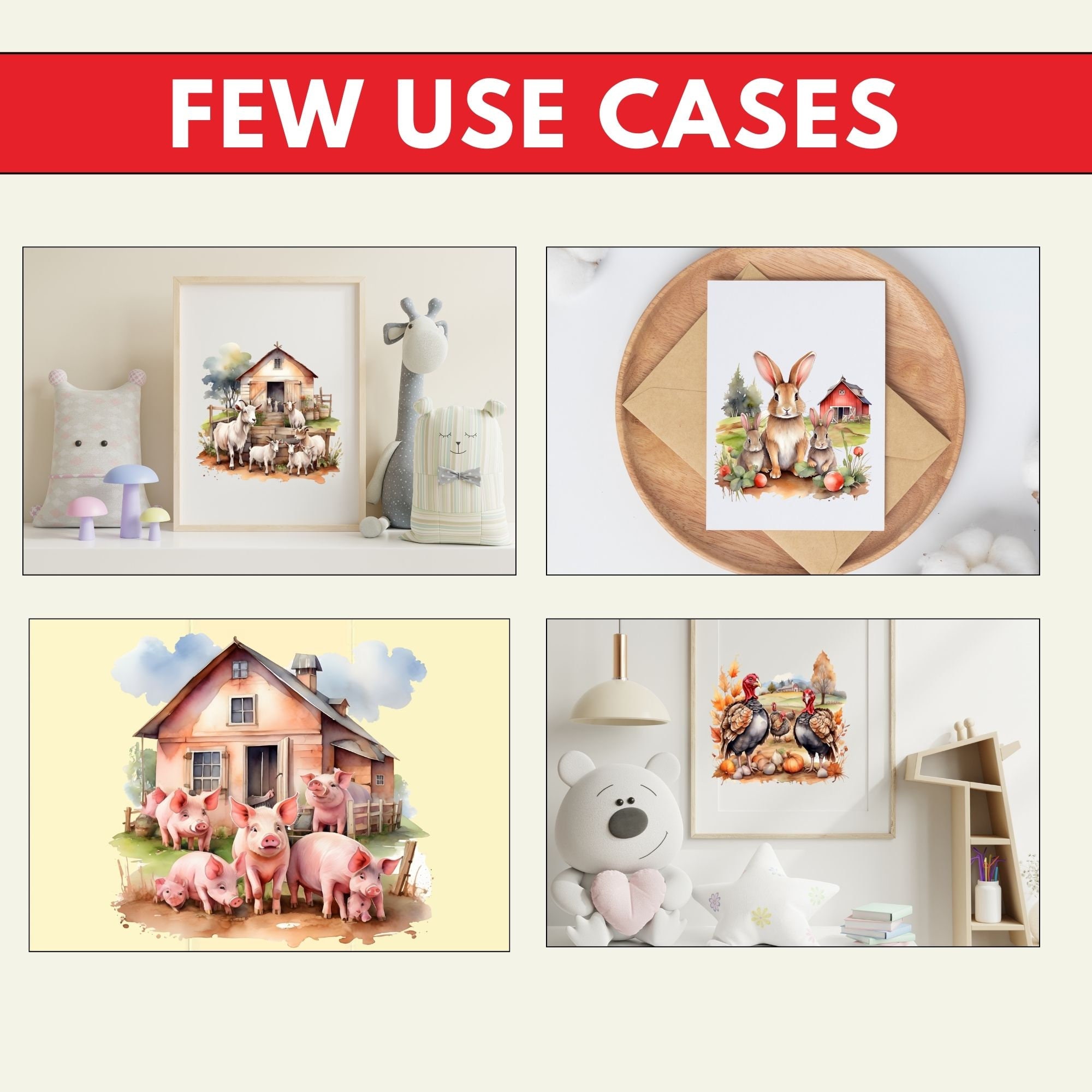 Farm Animals Clipart, Farm Animals Clipart PNG Bundle, 24 PNG Farm ...