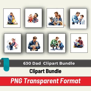 630 Father Clipart, Cute Dad Clipart PNG Bundle, PNG Fatherly Images ...