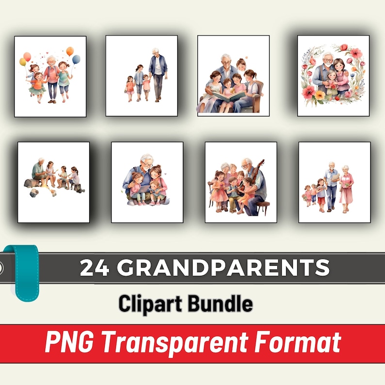 Grandparents Clipart, Family Clipart PNG Bundle, 150 PNG Cycling ...
