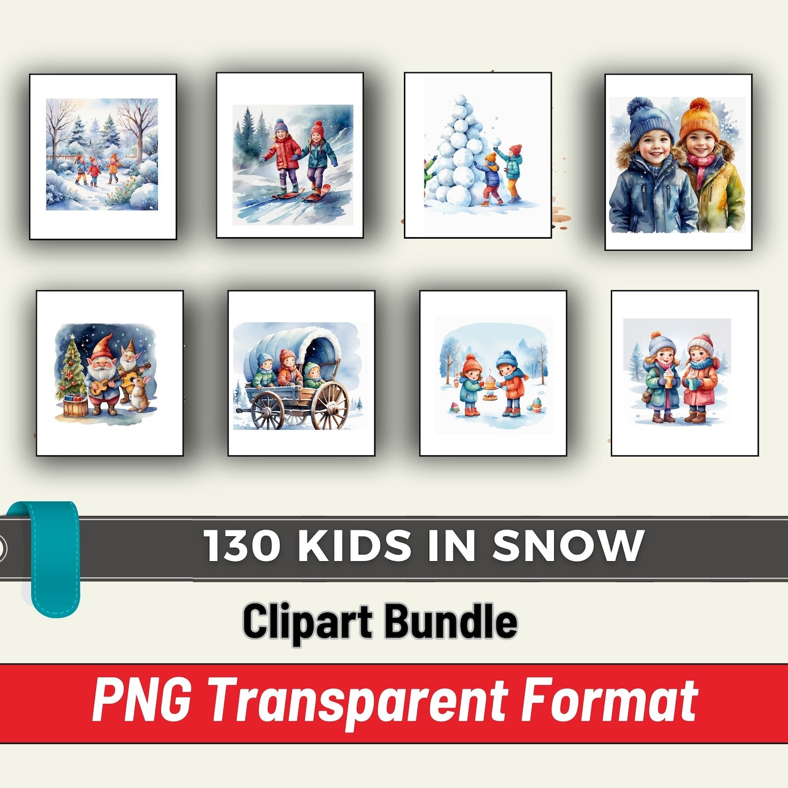 Kids in Snow Clipart, Winter Clipart PNG Bundle, 142 PNG Kids in Snow ...