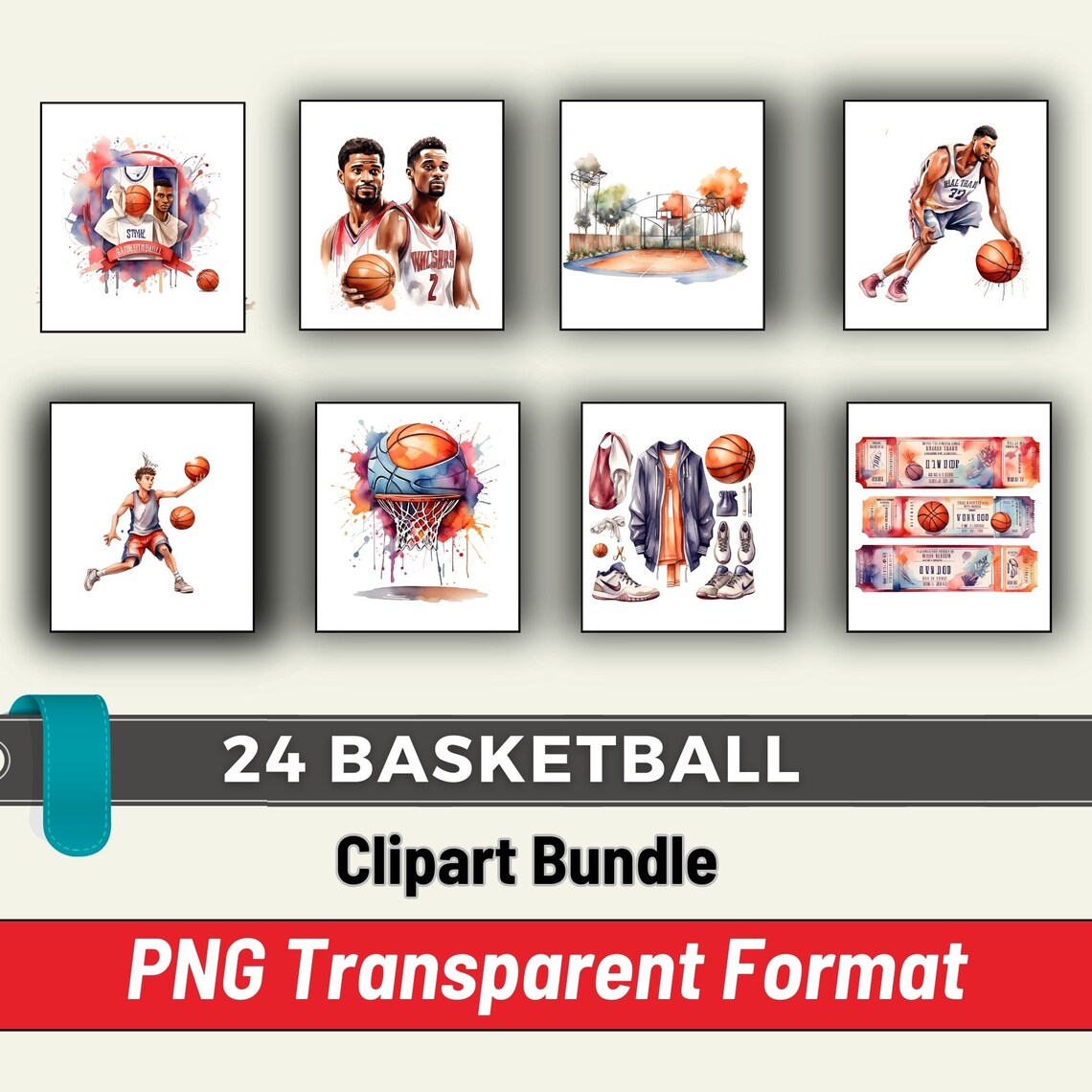 Basketball Clipart, Sports Clipart PNG Bundle, 24 PNG Basketball ...