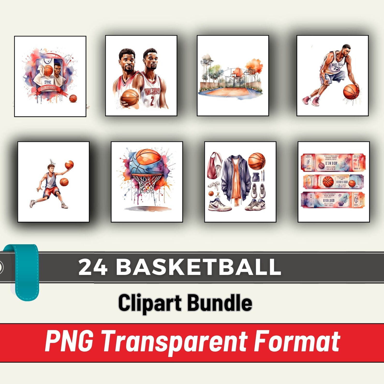 Basketball Clipart, Sports Clipart PNG Bundle, 24 PNG Basketball ...