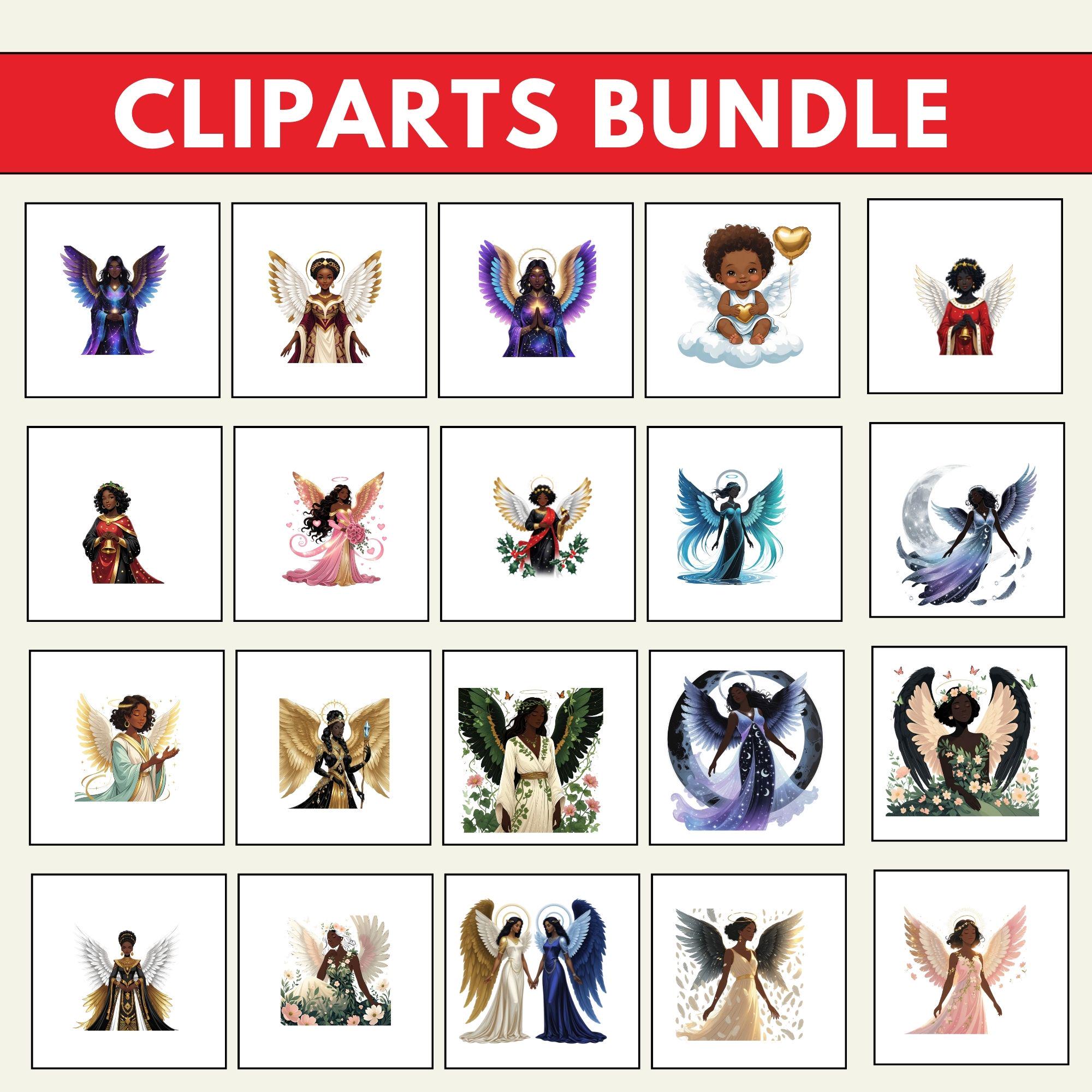 Black Angel Clipart,african American Angel PNG Bundle,spiritual ...