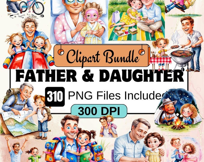Dad and Daughter Clipart, Dad, Daughter, Clipart, Sticker, Dad Day ...