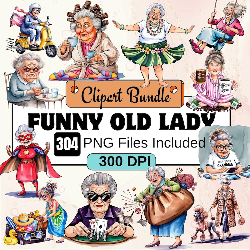 Funny Old Lady Picture - Etsy