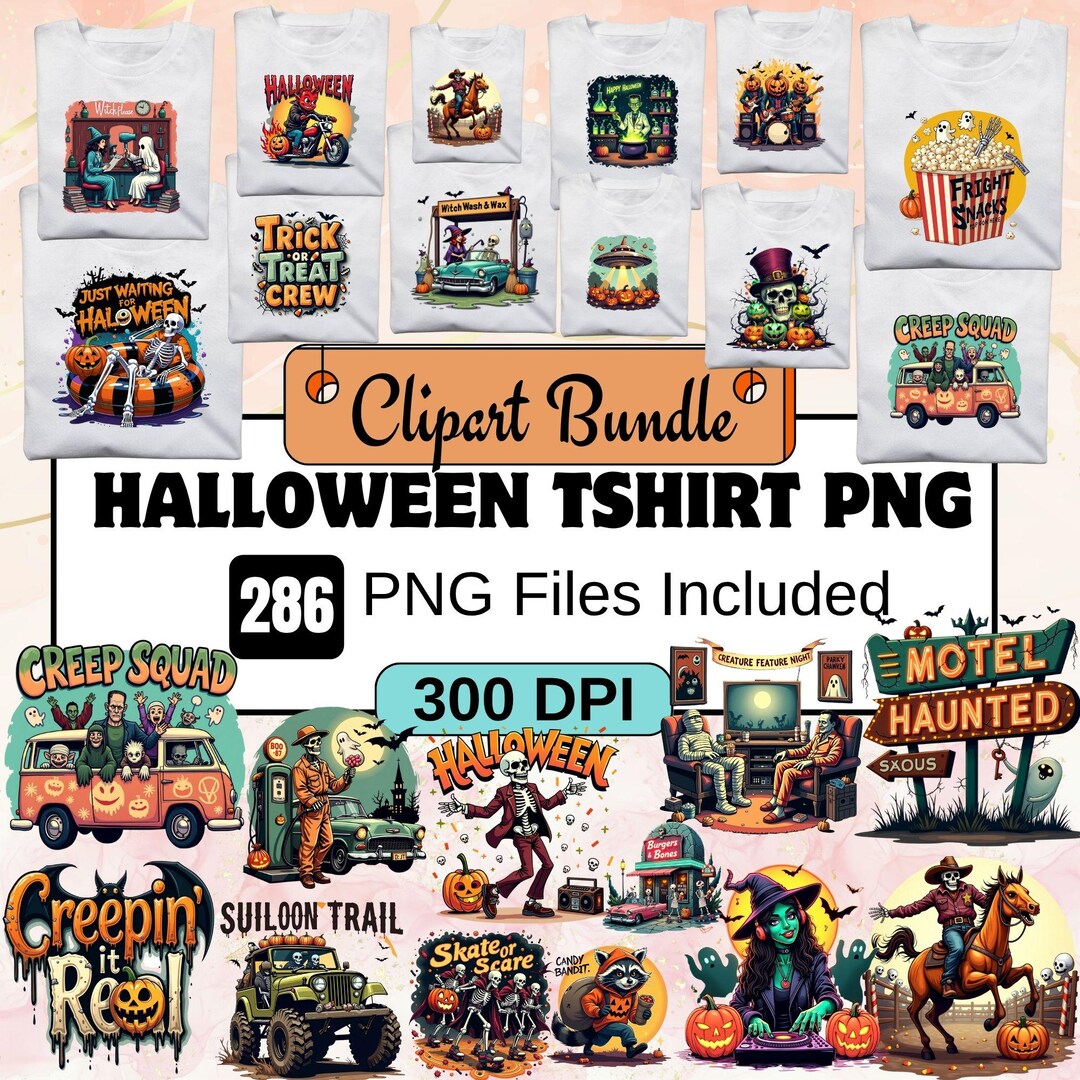 242 Halloween Png Bundle,halloween Tshirt Png Bundle Spooky Season Png ...