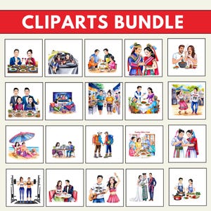 Hmong Couple Clipart, Cute Couple Clipart PNG Bundle, 244 PNG Romantic ...