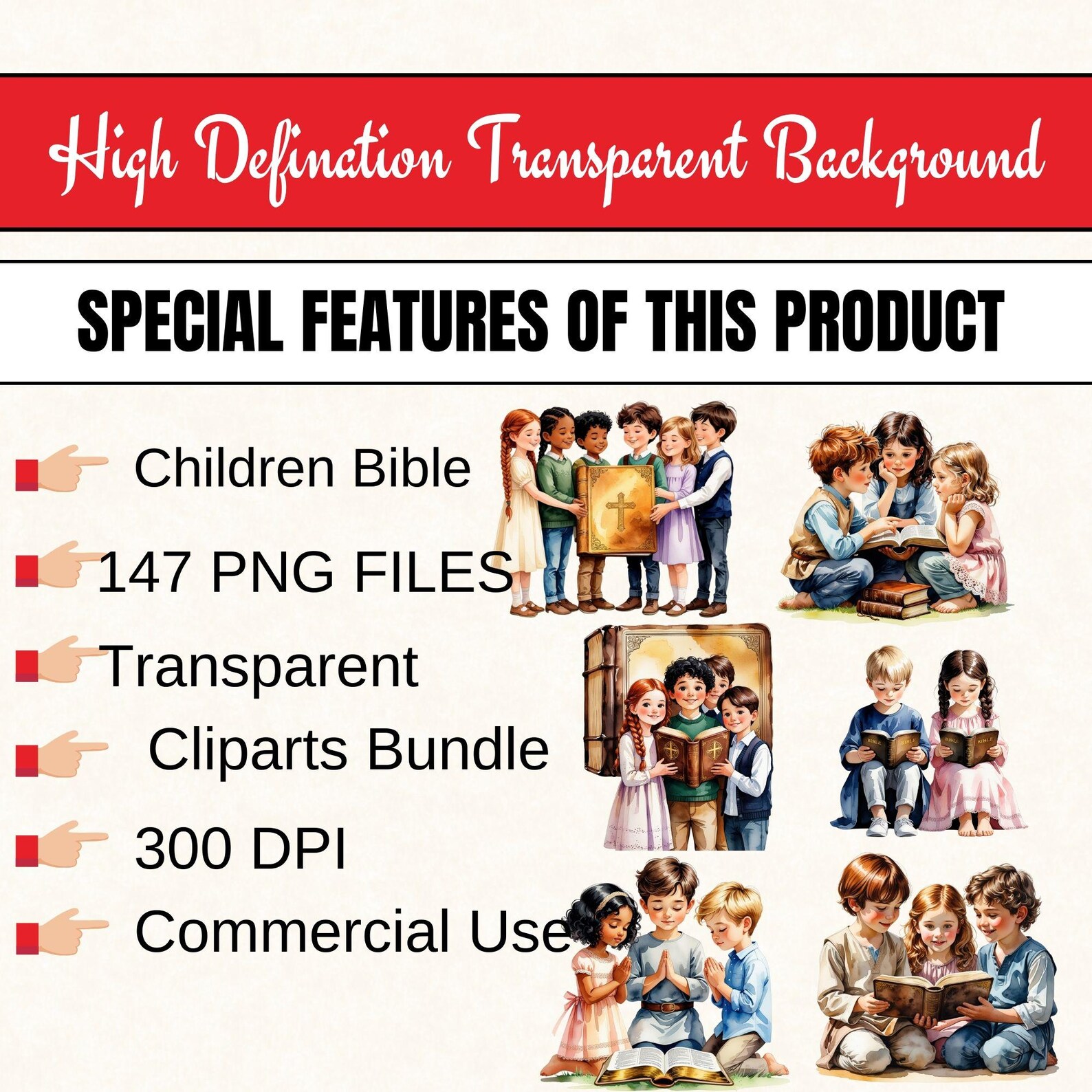 147 Children With Bible Clipart,bible Story PNG Bundle,biblical ...
