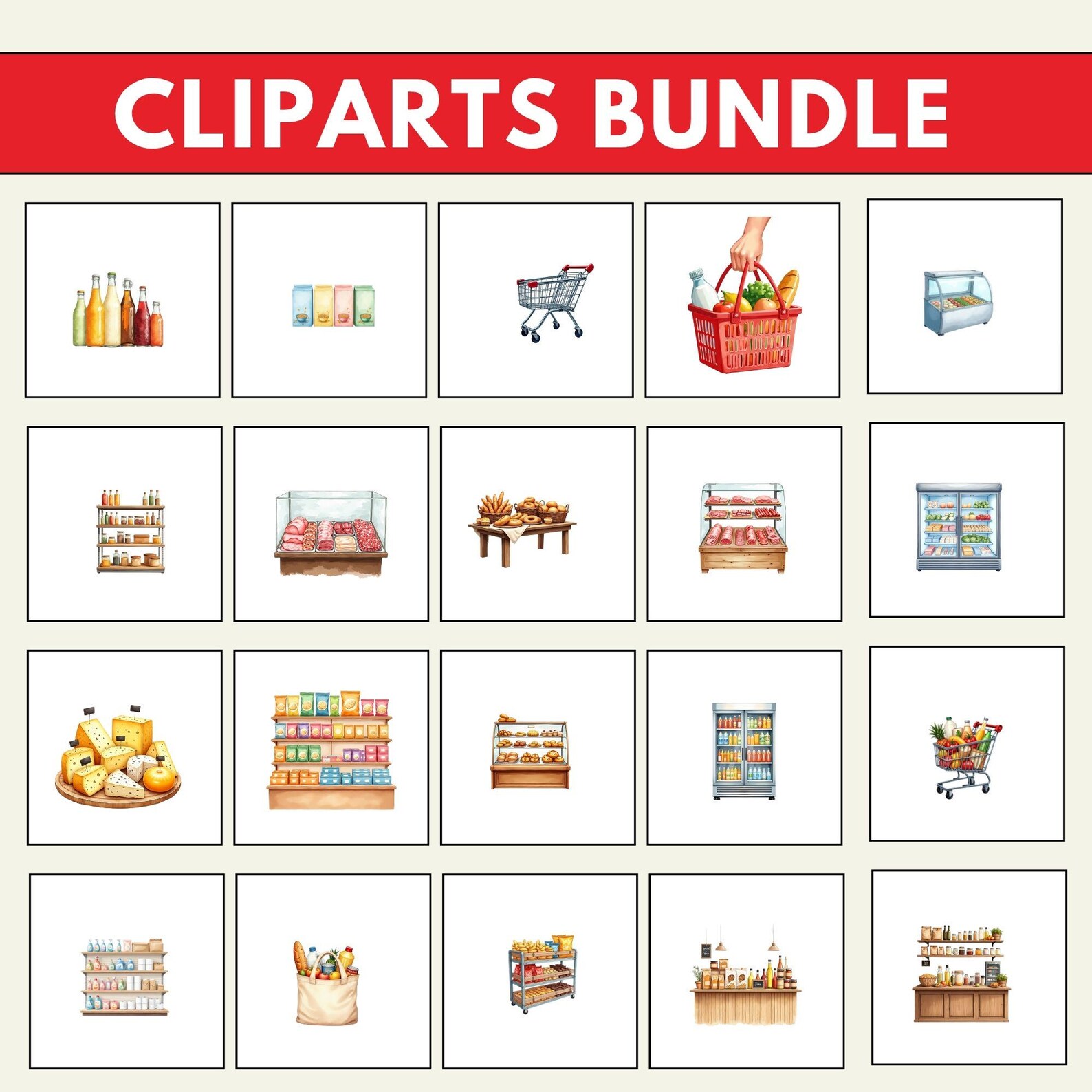 Grocery Store Clipart,grocery Png,market PNG Bundle,food Shop ...