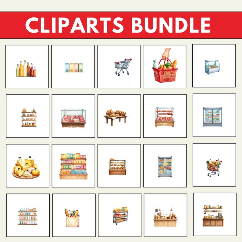 Grocery Store Clipart,grocery Png,market PNG Bundle,food Shop ...