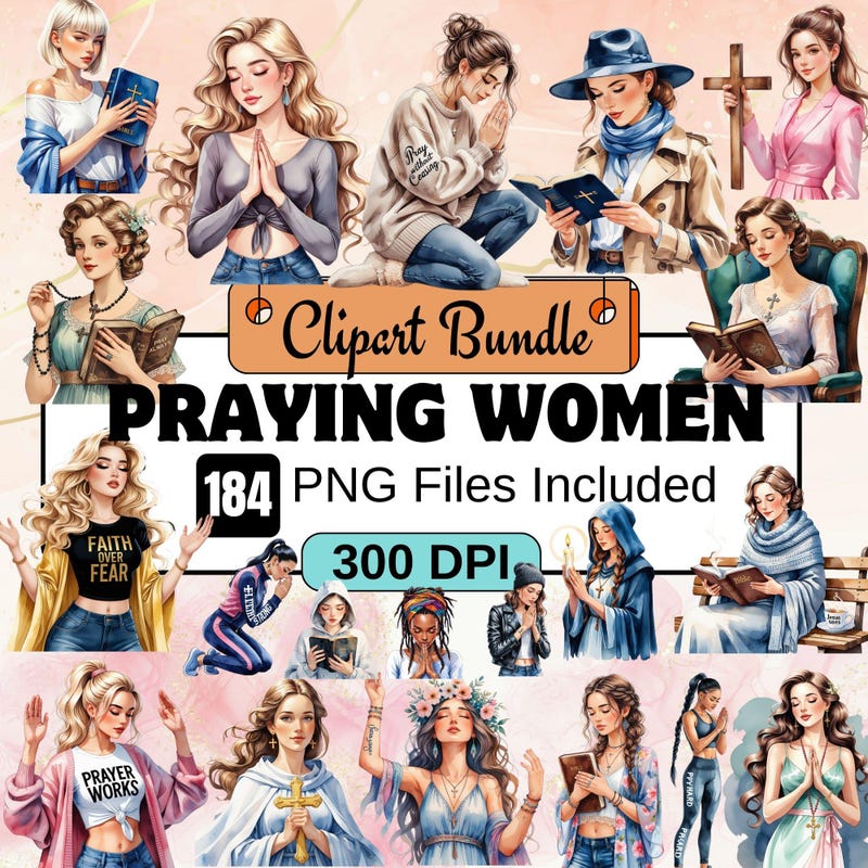 Christian Women Clipart - Etsy