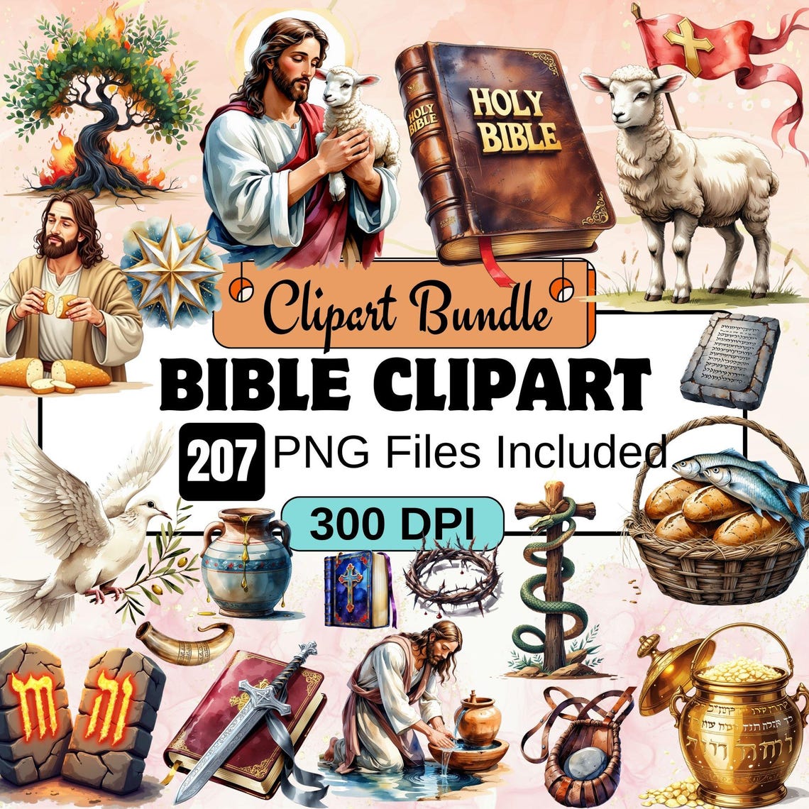 207 Bible Clipart, Bible Story Png Clipart Bundle,christian Png ...