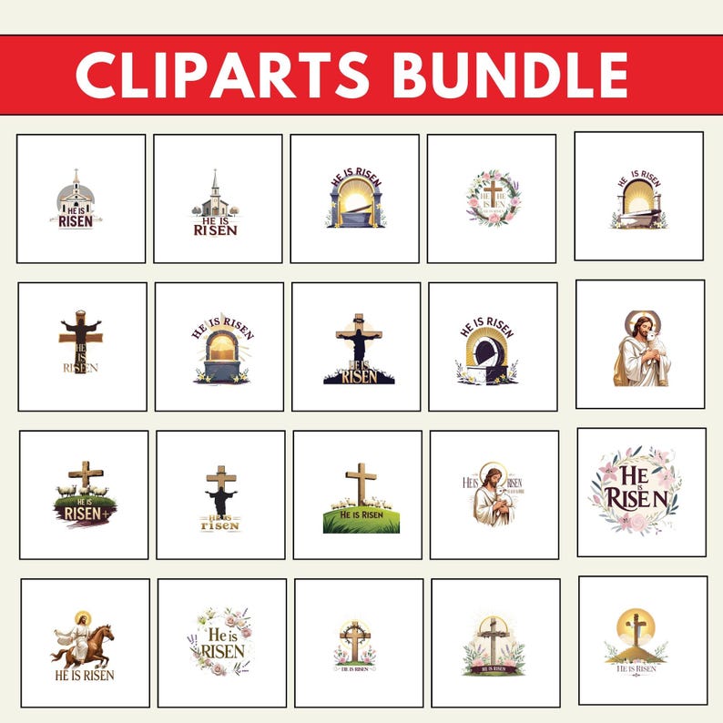181he is Risen Clipart,jesus Clipart PNG Bundle,christian Png,catholic ...