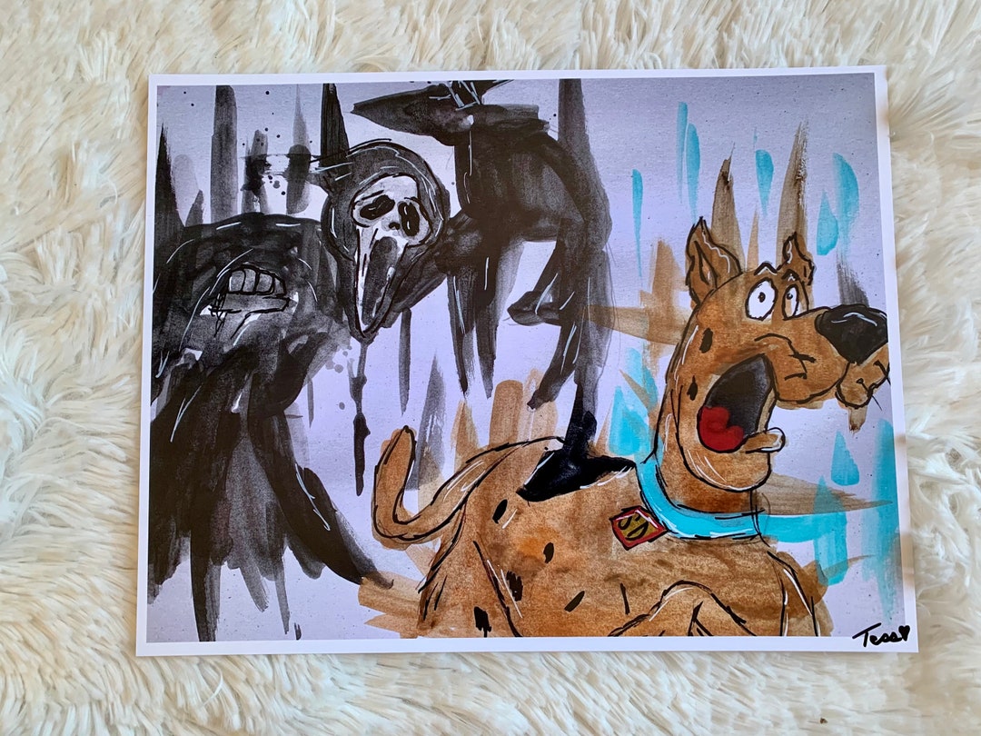 Scooby Doo Ghostface Scream Horror Art Mashup Quality Print - Etsy