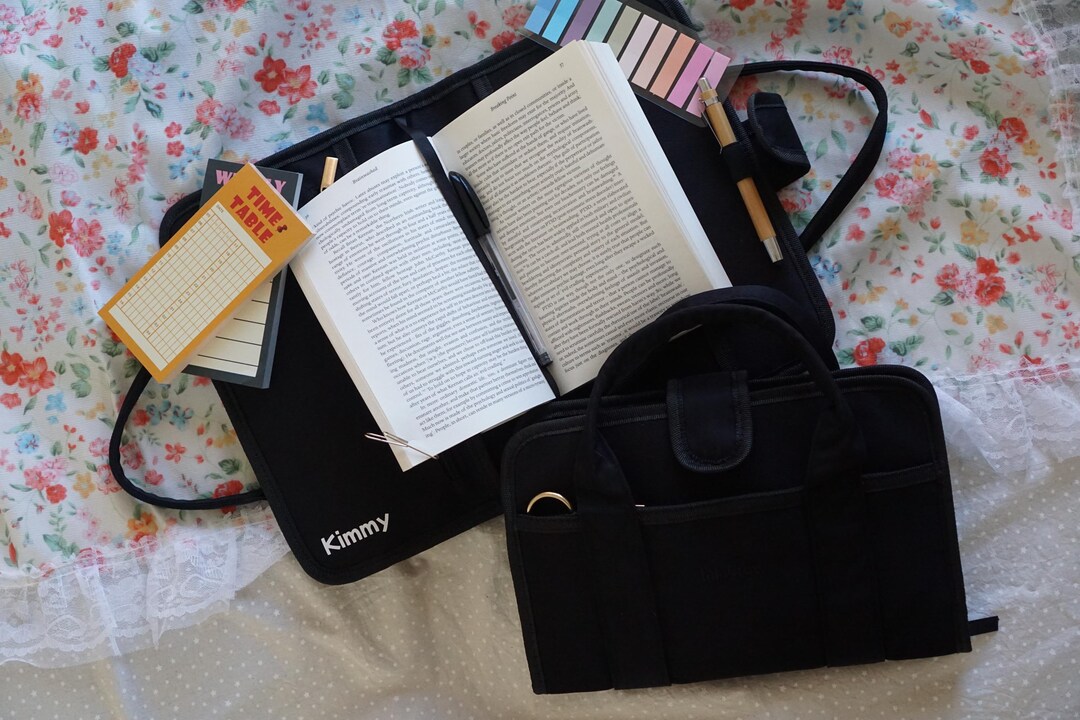 Book Cover Tote Bag: Water-resistant Nylon, Pockets & Pen Holder ...