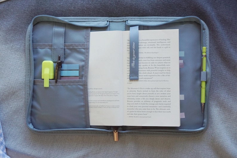 Blue Stationery Pouch, Small Book Carrier, Reader Gift - Etsy