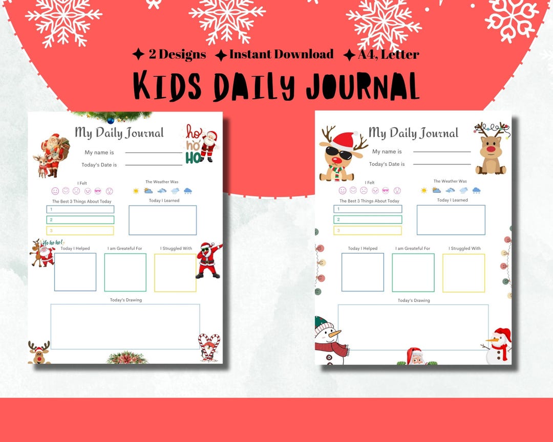 Kids Daily Journal Printable Journal for Kids Diary for Children Daily ...