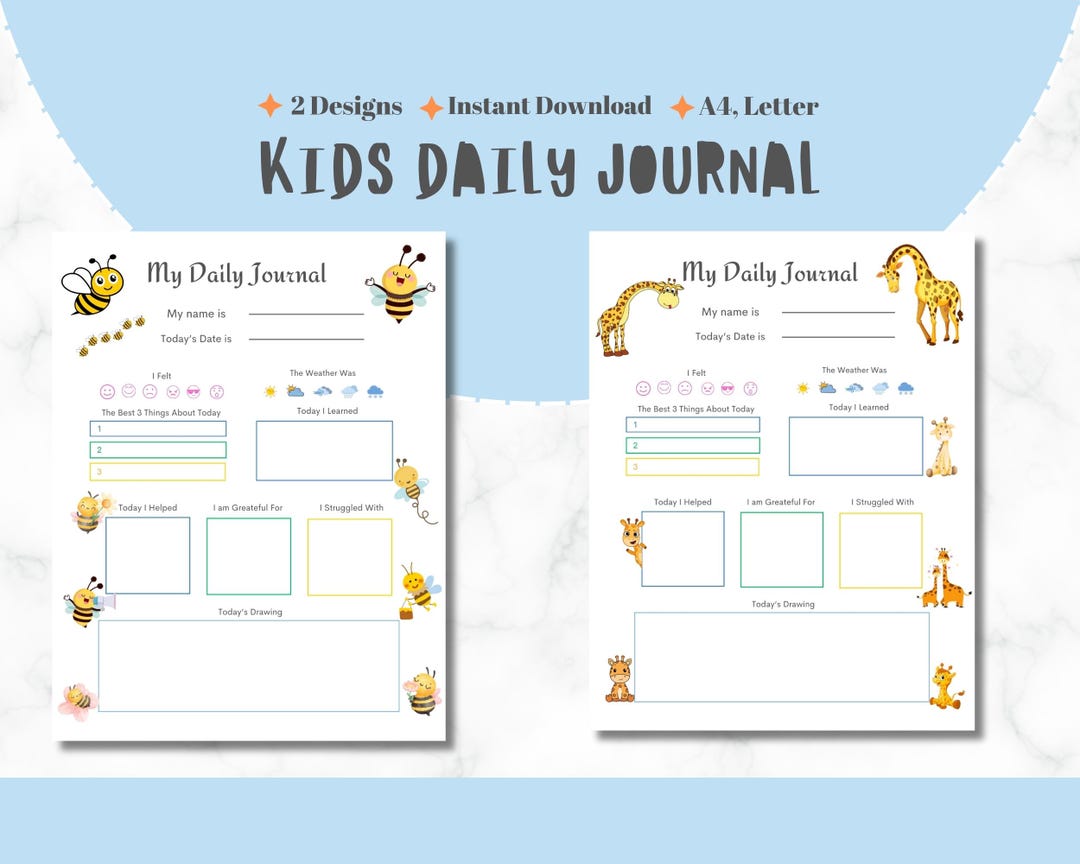 Kids Daily Journal Printable Journal for Kids Diary for Children Kids ...