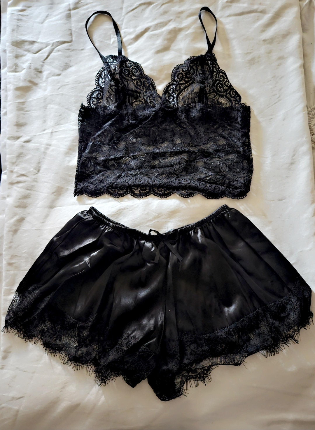 Black Sleepwear Set - Etsy