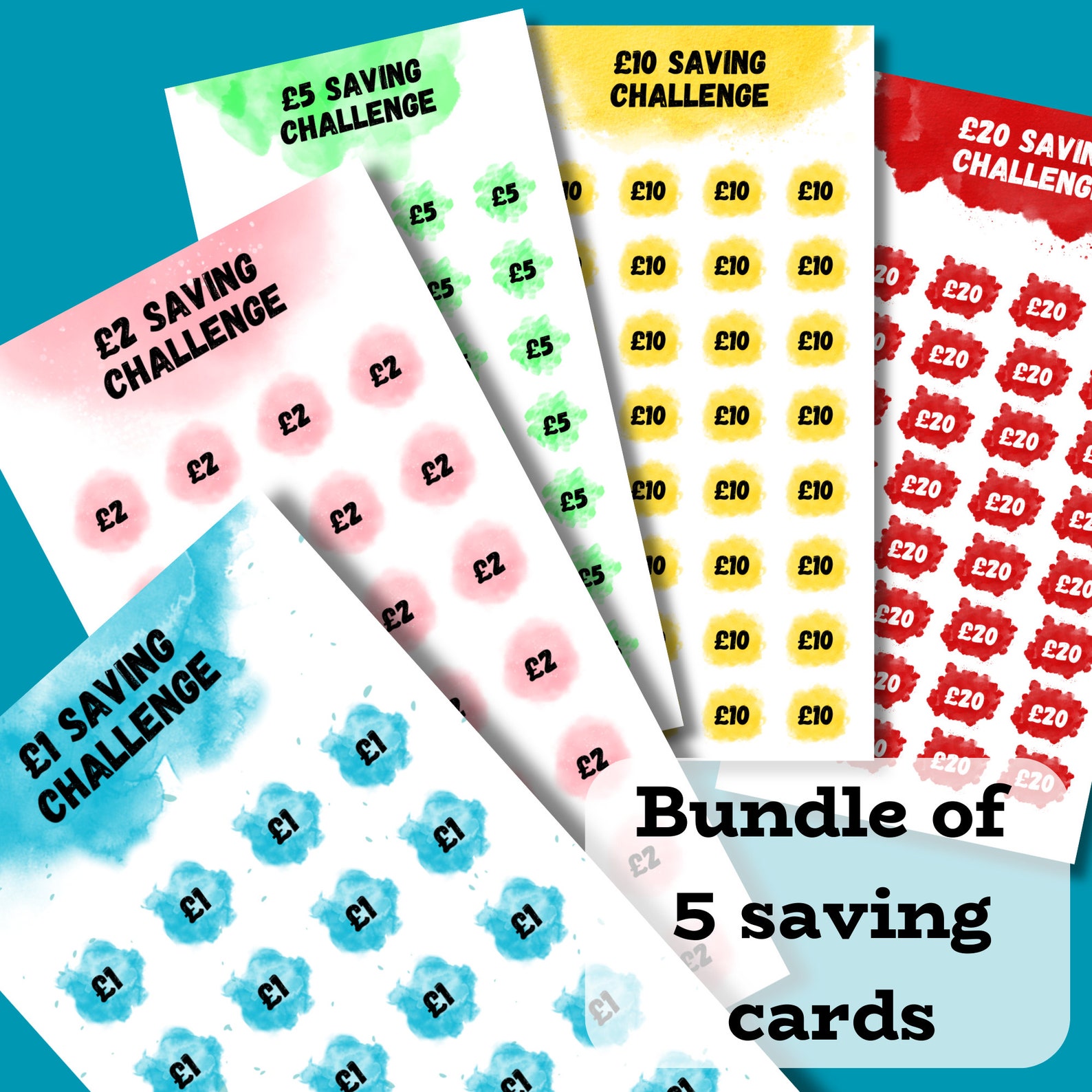 Savings Challenges A6 Saving Cards Pound Saving Bundle Savings Savings ...