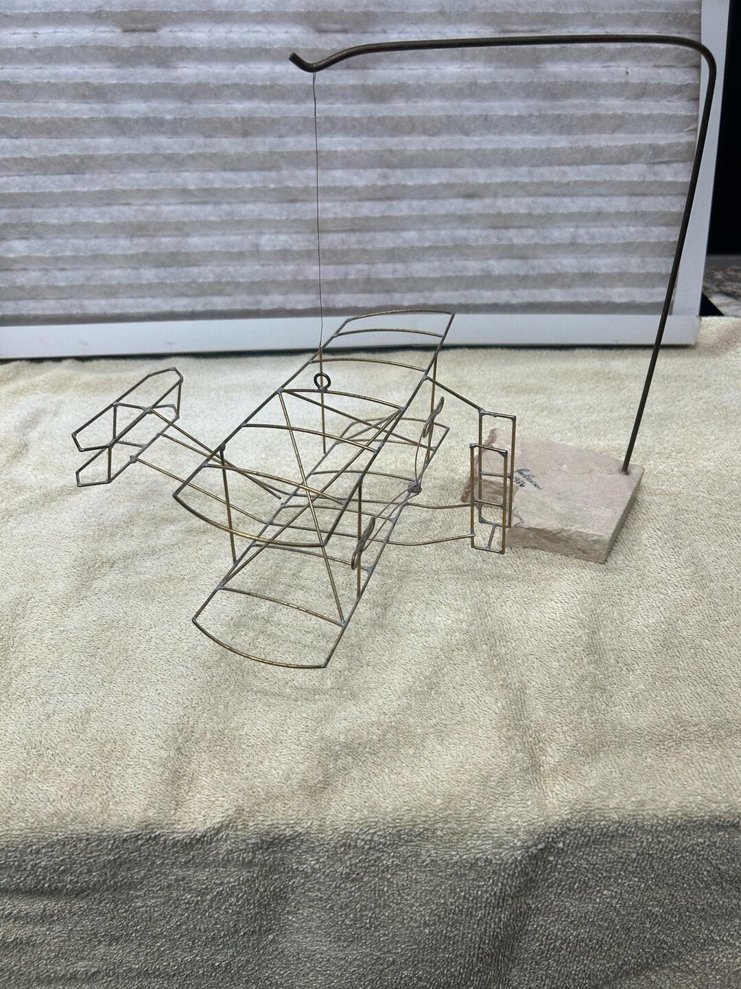 Vintage Wire Airplane Sculpture - Brutalist Kinetic Metal Model - Etsy