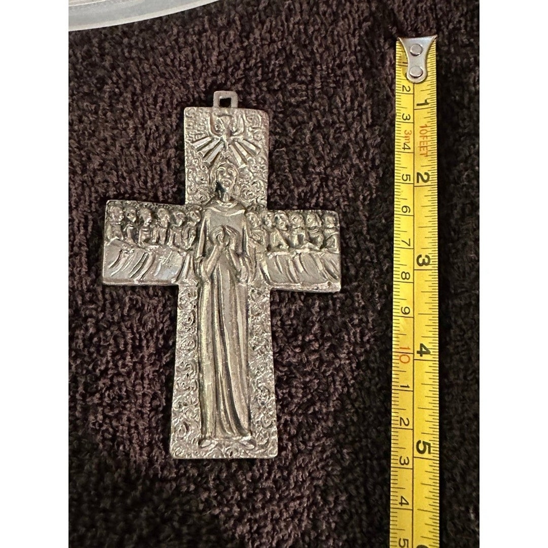 Vintage Midcentury Pewter Cross Jesus Our Lord With His 12 Disciples - Etsy