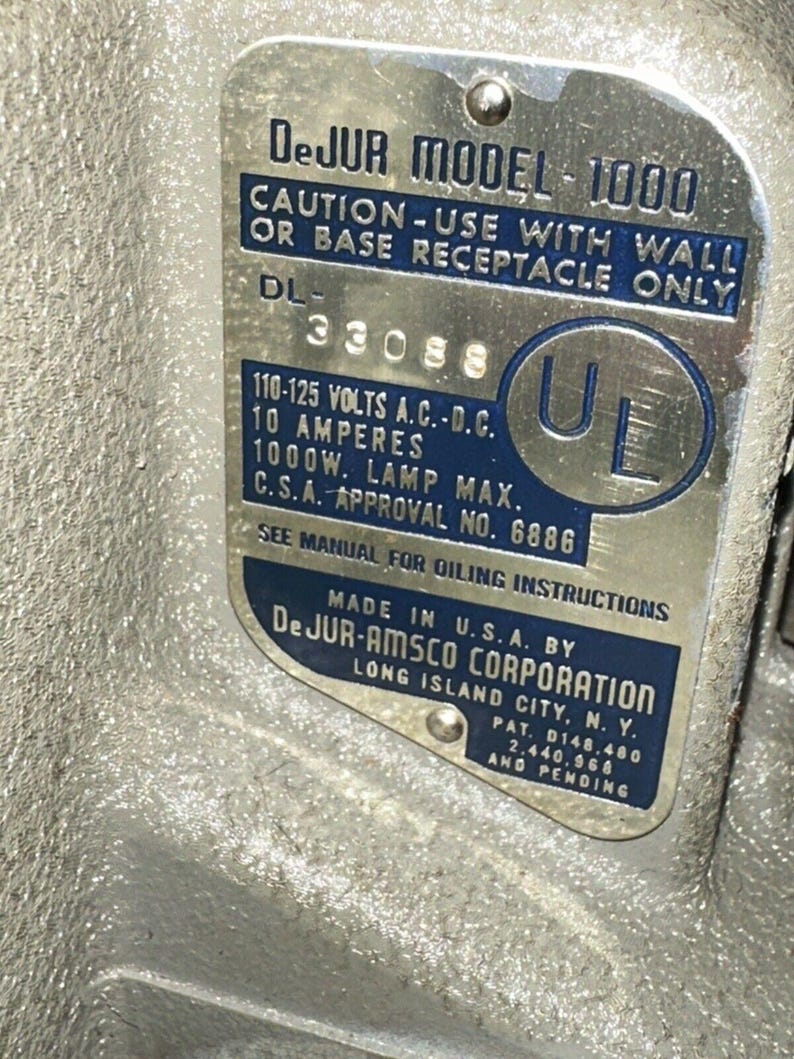 1950s Dejur 8mm Home Movie Projector Model #750 W/original Case - Etsy