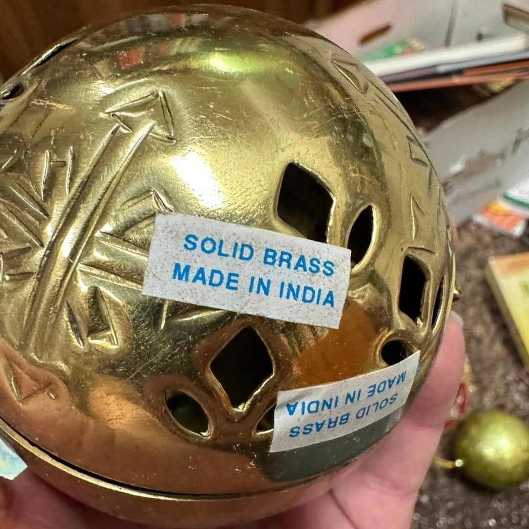 8 Vintage Pierced Brass Pomander Ball Ornament Spice Scented - Etsy
