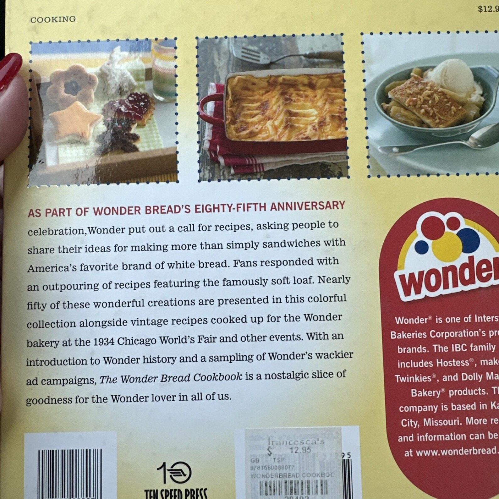 The Wonder Bread Cookbook by Wonder 2007 Hardcover Illustrated 1st ...