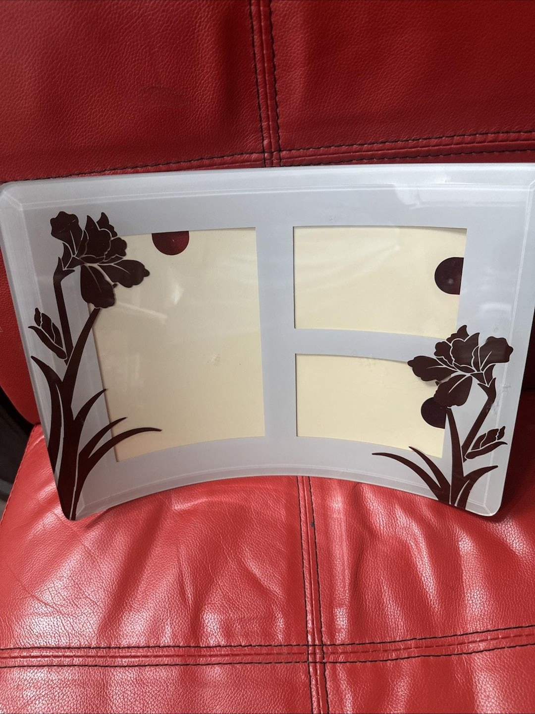 Floral Curved Photo Frame: Three Slot Display (beveled Glass, Vintage ...